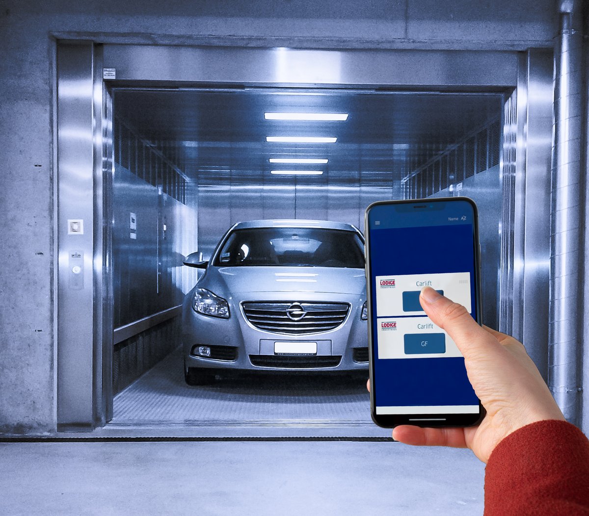 Contactless operation of car lifts for smart and safe access
